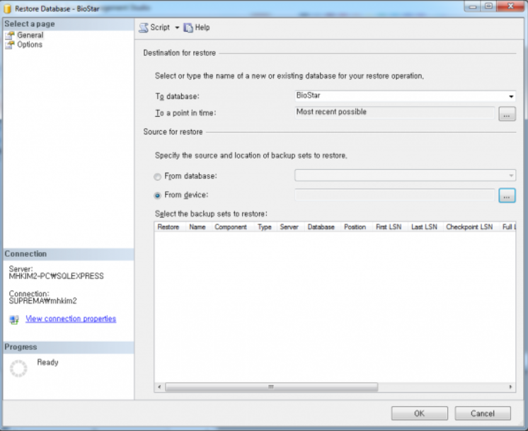 How to Backup and Restore the Database [BioStar 2] - MSSQL database