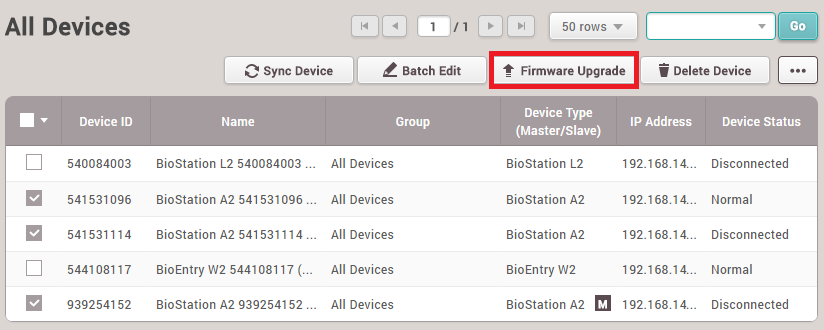 How to batch upgrade devices