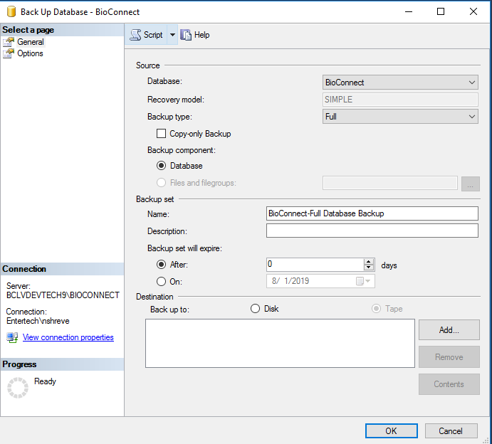 How to Migrate the BioConnect Database and/or Upgrade BioConnect