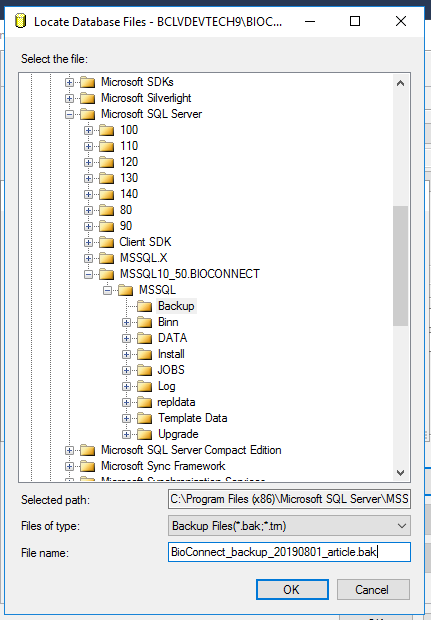 How to Migrate the BioConnect Database and/or Upgrade BioConnect
