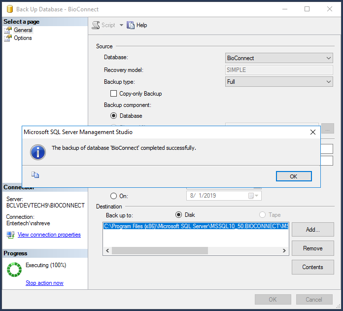 How to Migrate the BioConnect Database and/or Upgrade BioConnect