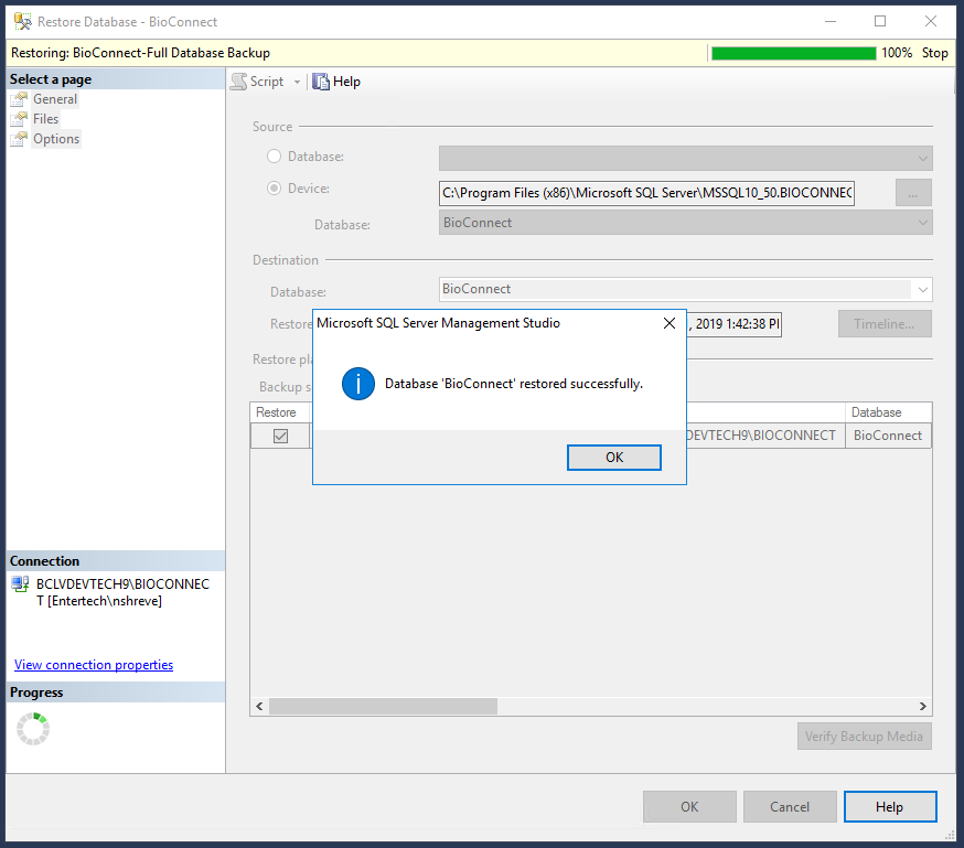 How to Migrate the BioConnect Database and/or Upgrade BioConnect