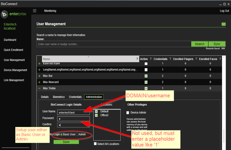 How to Enable Active Directory for User Login to the BioConnect Client