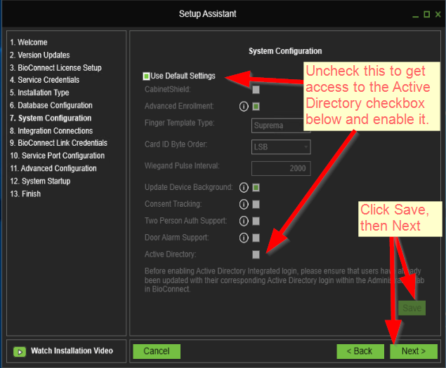 How to Enable Active Directory for User Login to the BioConnect Client