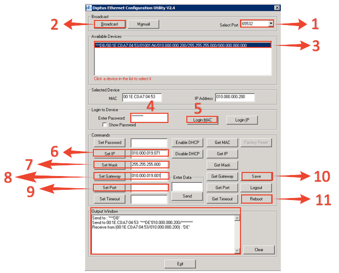BioConnect CabinetShield Digitus Ethernet Configuration Utility