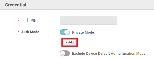 How to configure a private authentication mode
