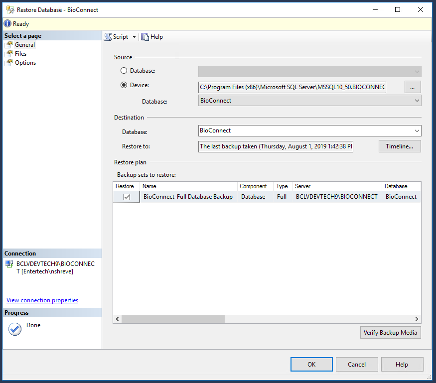 How to Migrate the BioConnect Database and/or Upgrade BioConnect