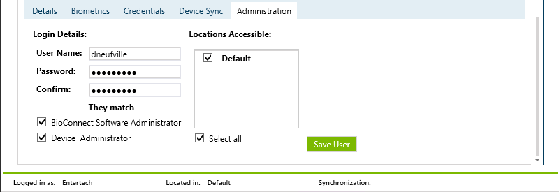 I cannot enroll templates in BioConnect "root level login" error